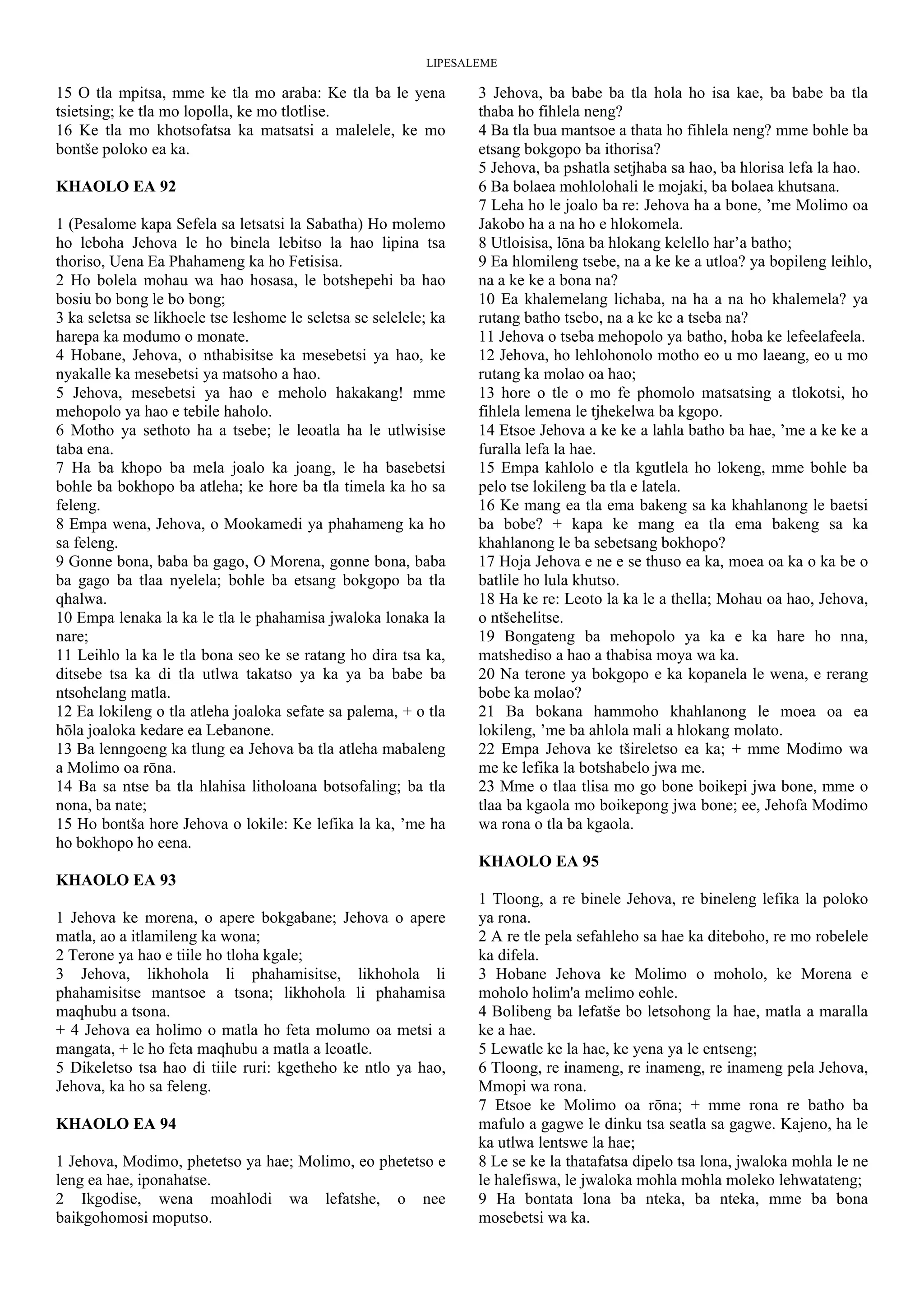 Sesotho - The Book of Psalms - Google Cloud Translation.pdf