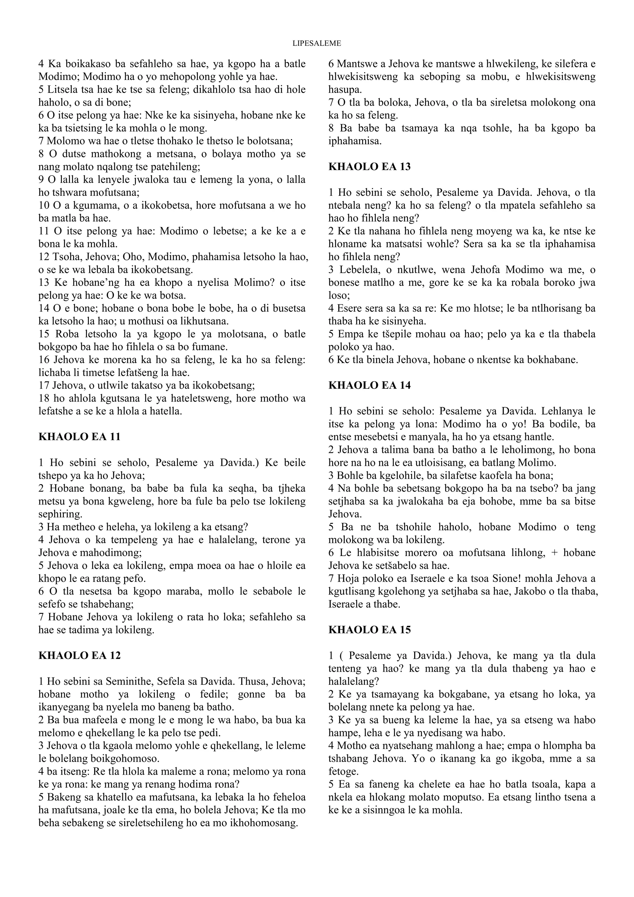 Sesotho - The Book of Psalms - Google Cloud Translation.pdf