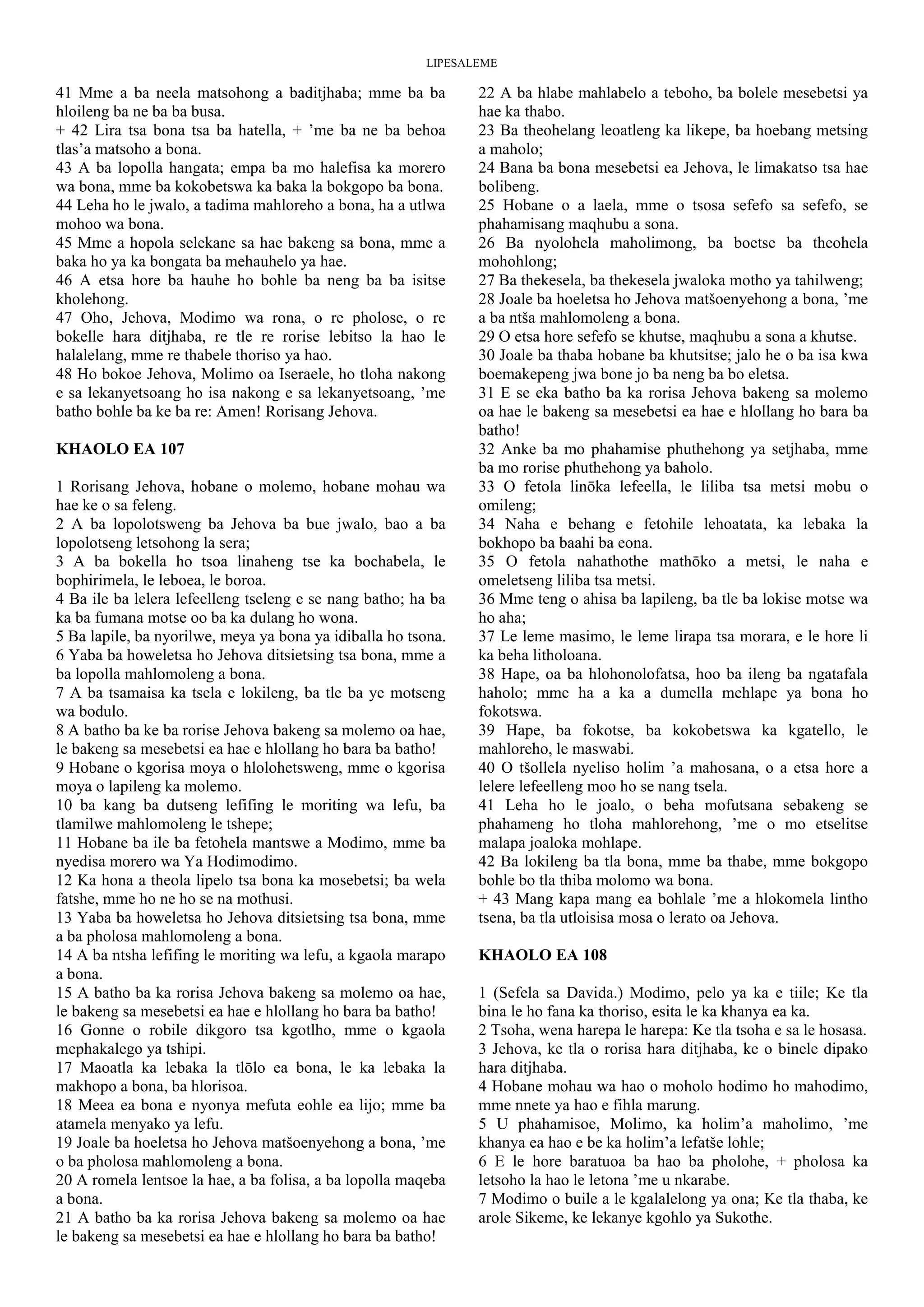 Sesotho - The Book of Psalms - Google Cloud Translation.pdf