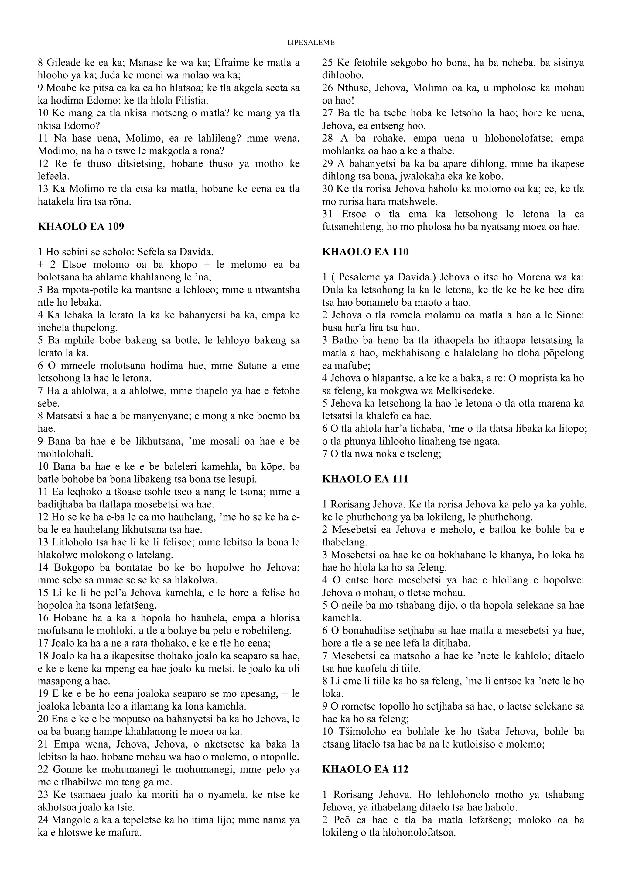 Sesotho - The Book of Psalms - Google Cloud Translation.pdf