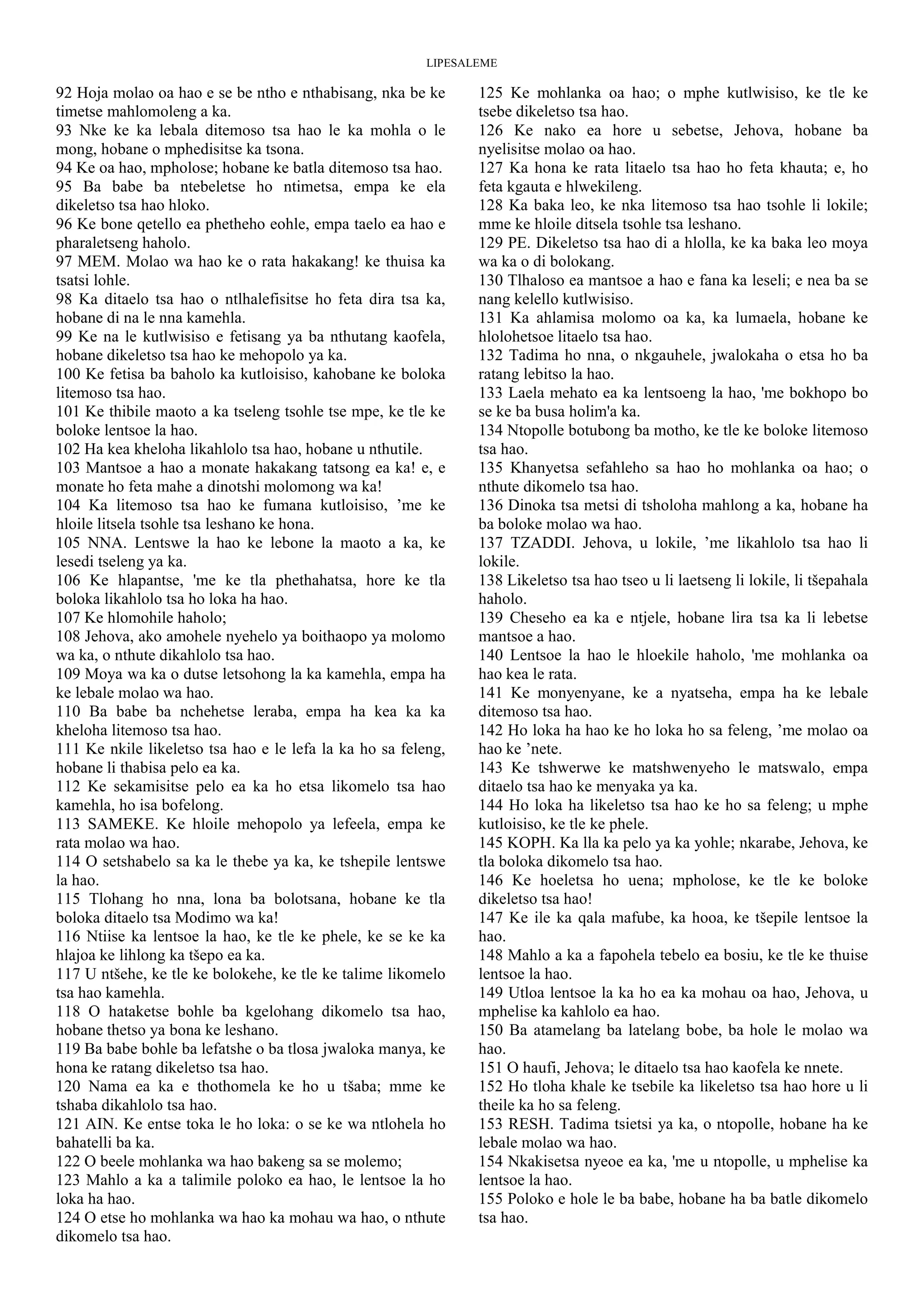 Sesotho - The Book of Psalms - Google Cloud Translation.pdf