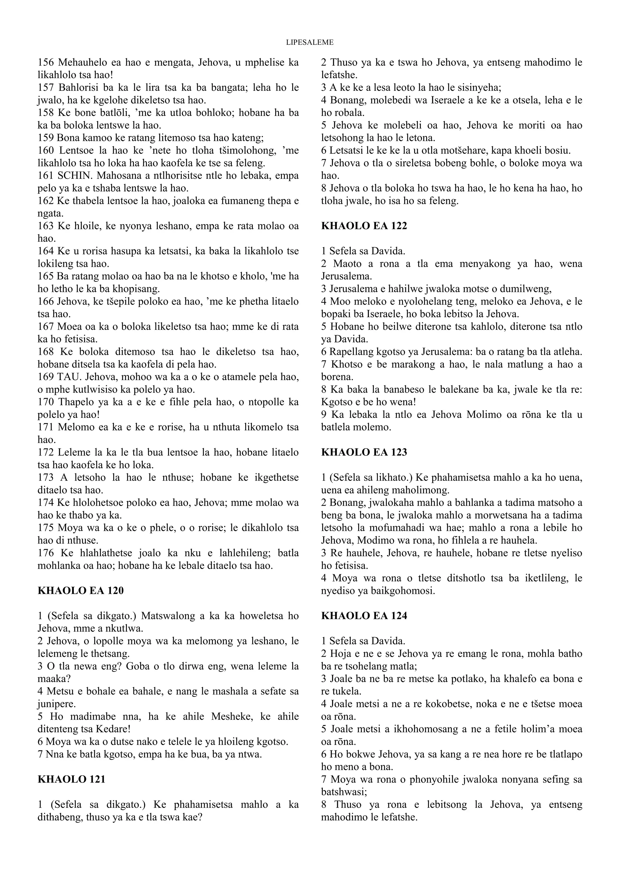 Sesotho - The Book of Psalms - Google Cloud Translation.pdf