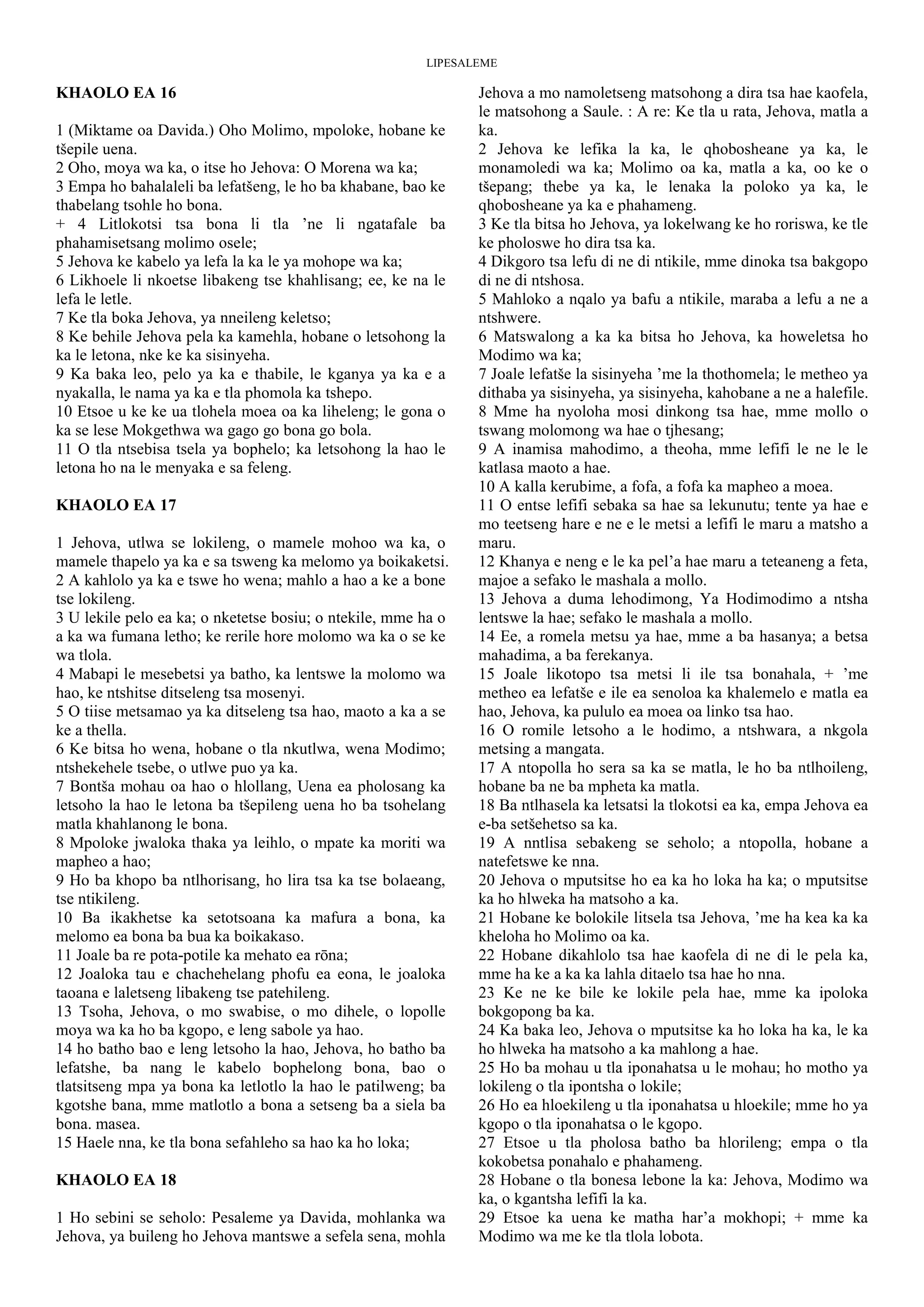 Sesotho - The Book of Psalms - Google Cloud Translation.pdf