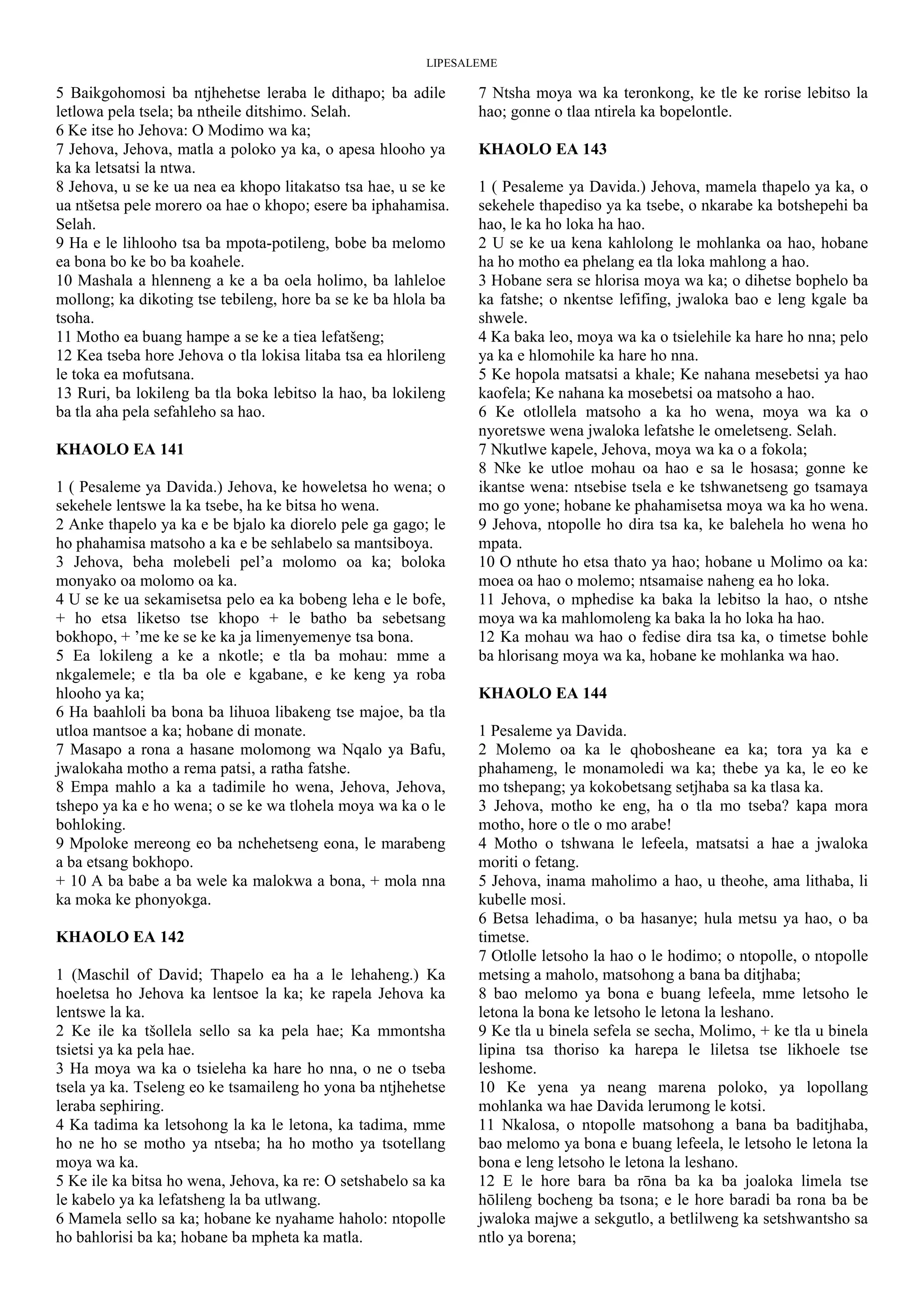Sesotho - The Book of Psalms - Google Cloud Translation.pdf