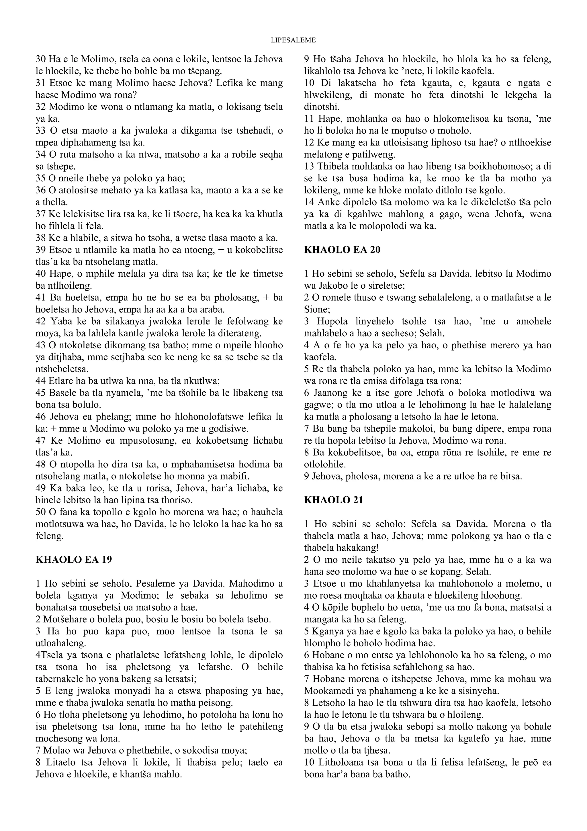 Sesotho - The Book of Psalms - Google Cloud Translation.pdf