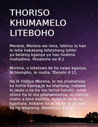 Sesotho Praise Worship Thanksgiving Tract | PDF
