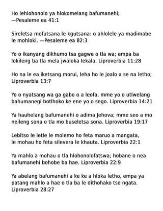Sesotho Southern Sotho True Riches Tract | PDF