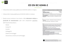 Le verifiche (CEI EN IEC 62446-2 ) e la qualità degli Impianti FV | PDF