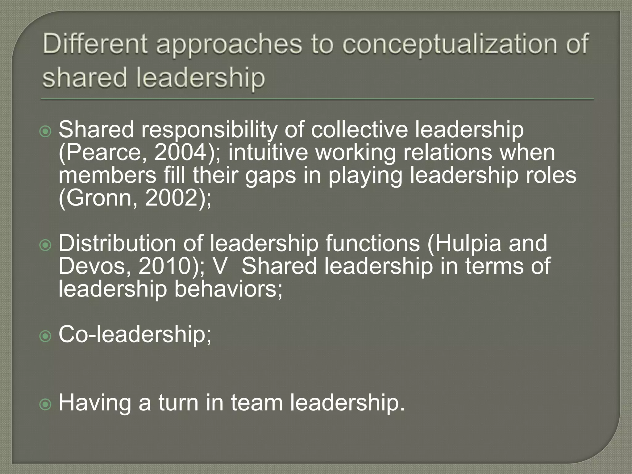 Shared leadership in teams and organizations | PPTX