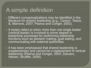 Shared leadership in teams and organizations | PPTX | Business ...