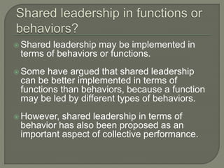 Shared leadership in teams and organizations | PPTX | Business ...