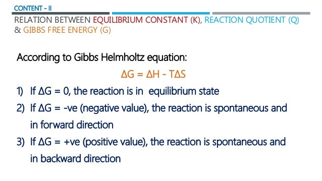 Relation between Equilibrium constant (K), Reaction Quotient (Q) and ... Relation between Equilibrium constant (K), Reaction Quotient (Q) and ...