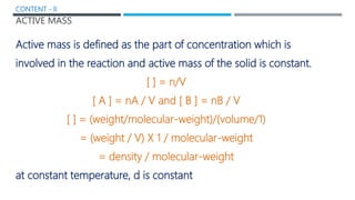 Henry Law, Its Limitation and Active Mass | PPTX