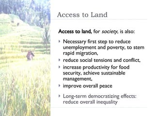 Session 1 Access To Land | PPT