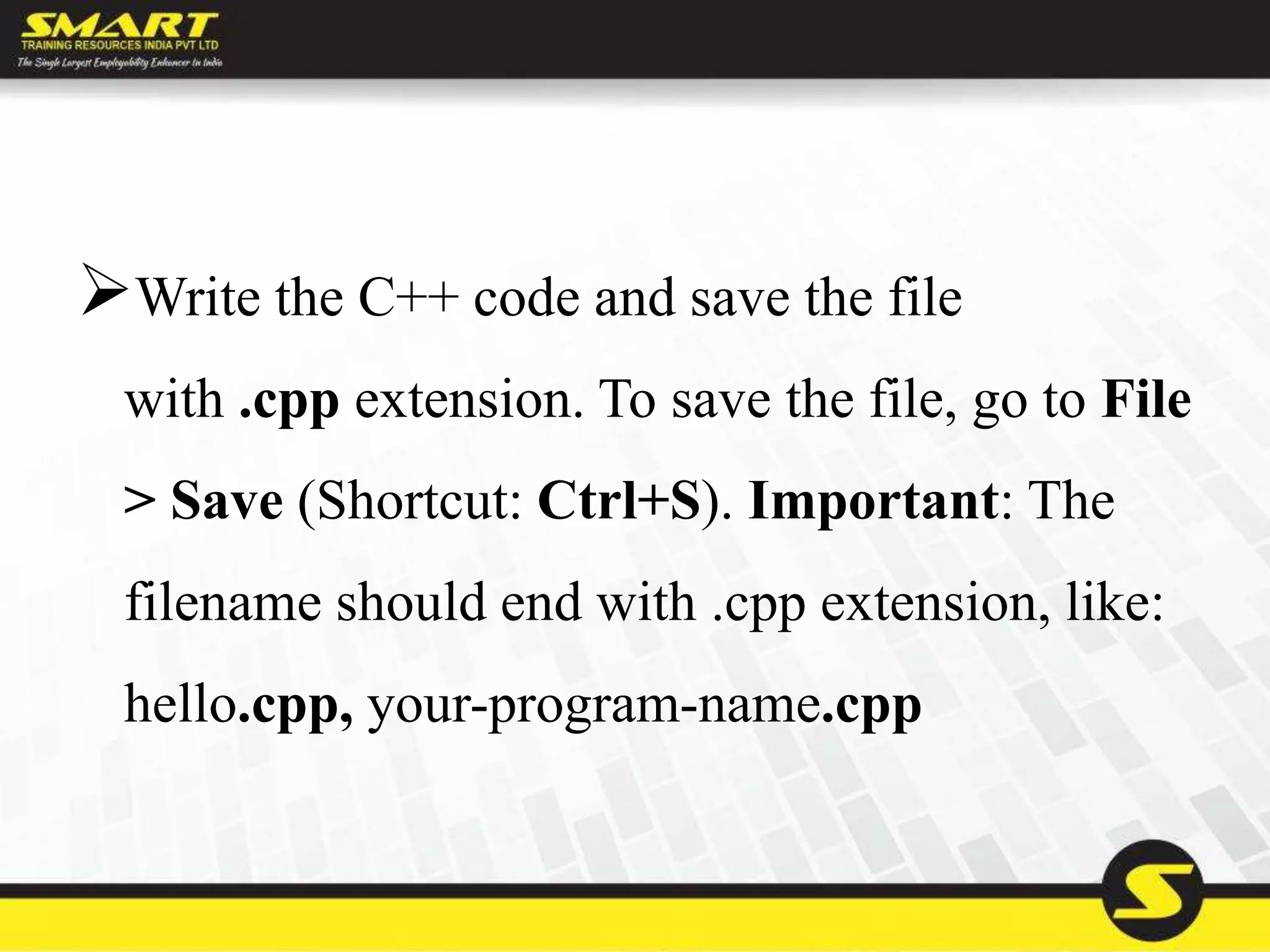 Session 1 - c++ intro | PPT