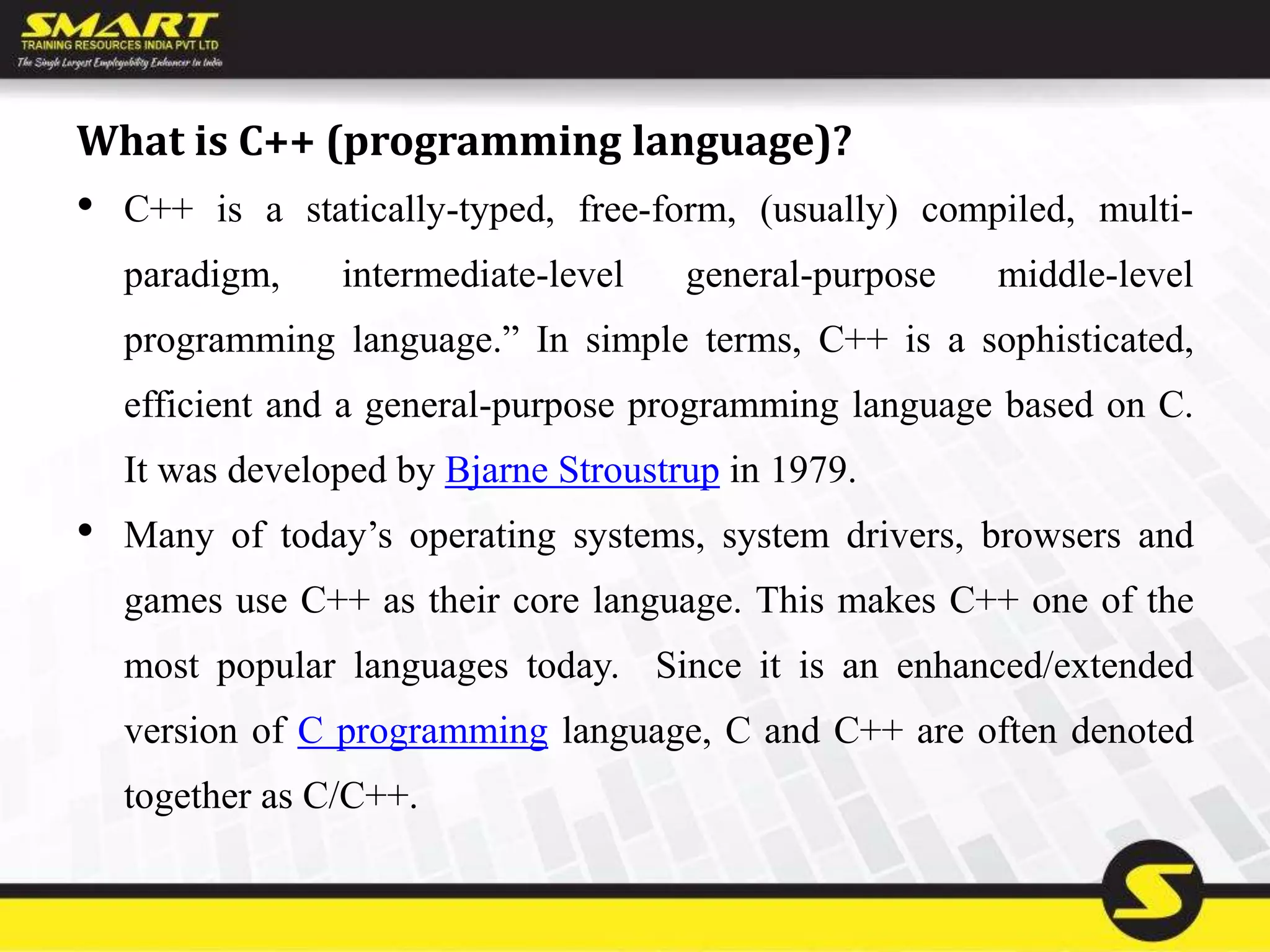 Session 1 - c++ intro | PPT