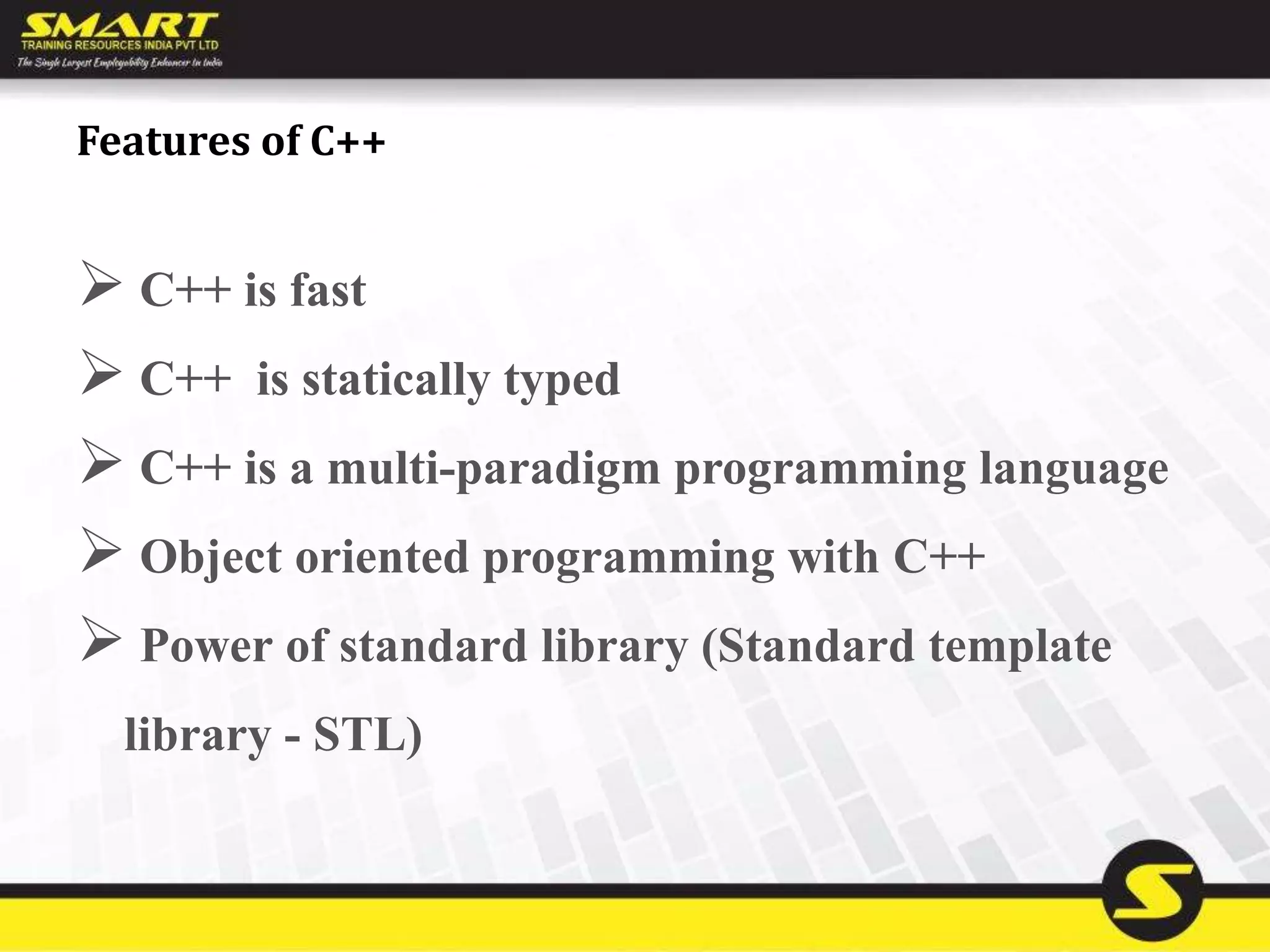 Session 1 - c++ intro | PPT