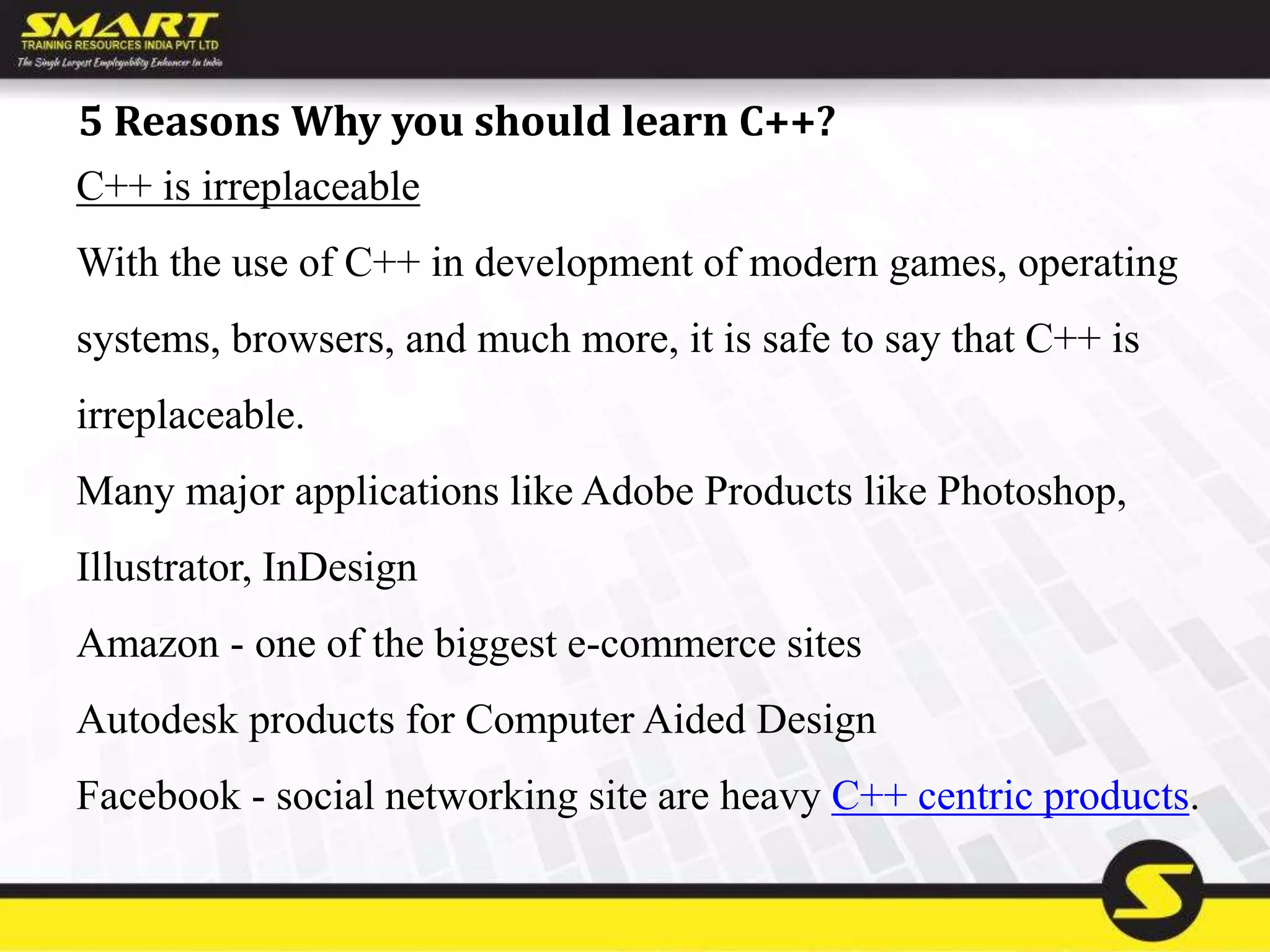 Session 1 - c++ intro | PPT