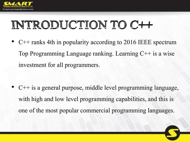Session 1 - c++ intro | PPT