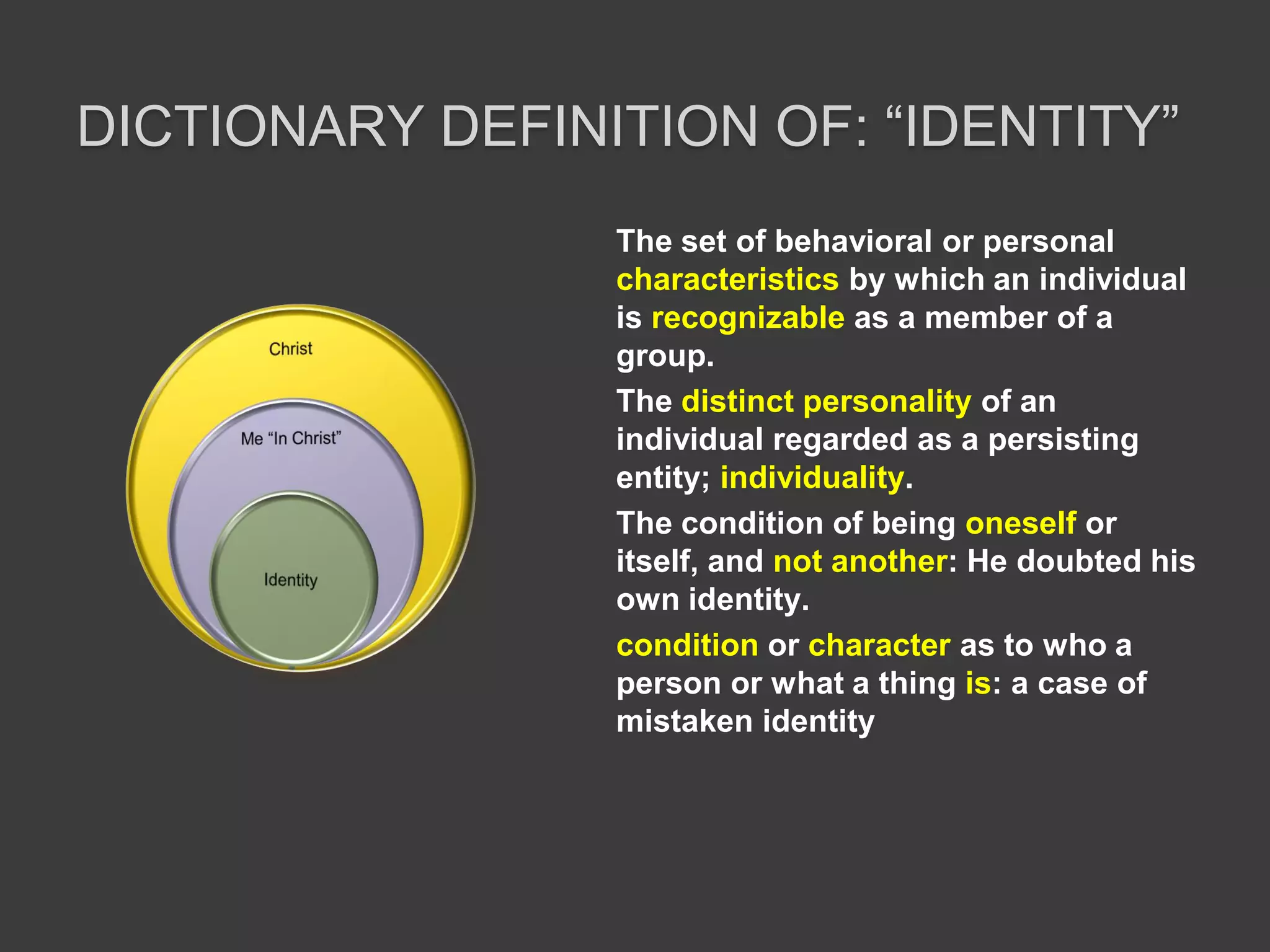 Session 1 What Is Identity And Why Is It So Foundational To Life Change ...