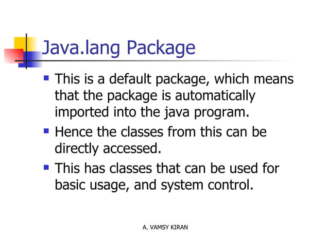 java packages | PPT | Programming Languages | Computing