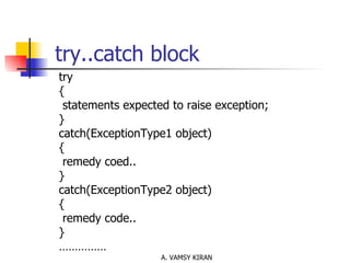 exception handling in java | PPT