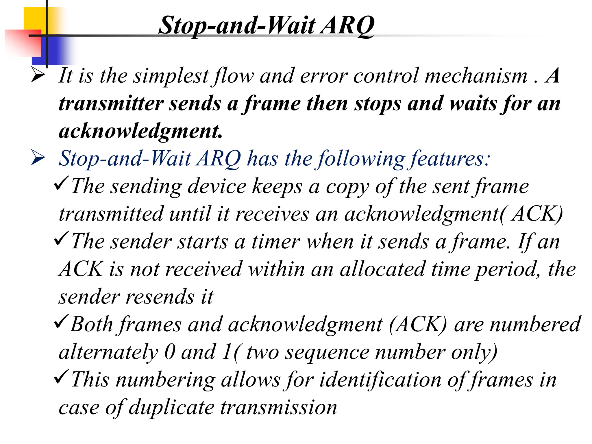 session -7 - Sliding Window Protocol 1- N oisy Channels.ppt | Computer Networking | Computing
