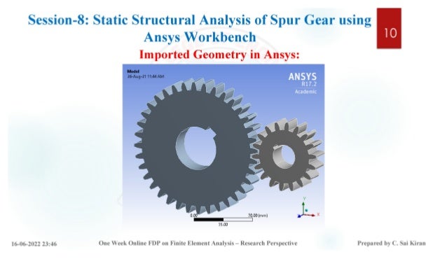 Session-8 Static Structural Analysis of Spur gear using ANSYS Workbench.pdf