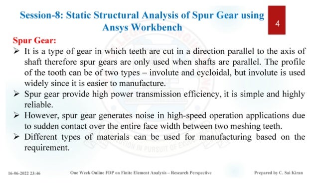 Session-8 Static Structural Analysis of Spur gear using ANSYS Workbench.pdf