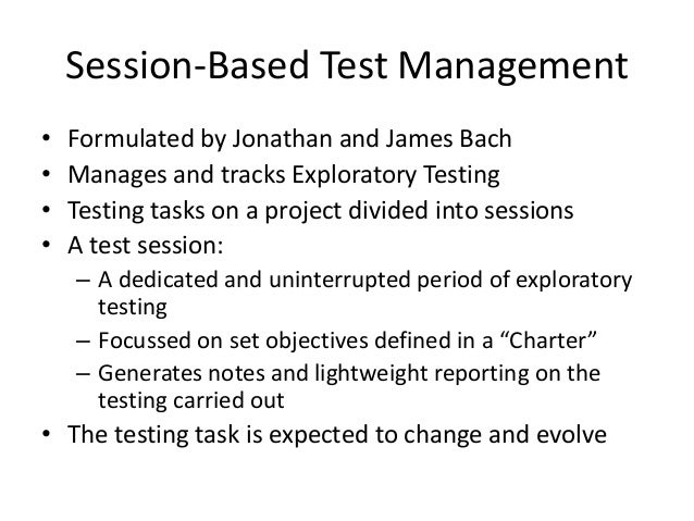 Session Based Test Management