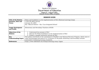 SESSION-GUIDE_POLICY AND GUIDELINES ON THE IMPLEMENTATION OF NLC.docx