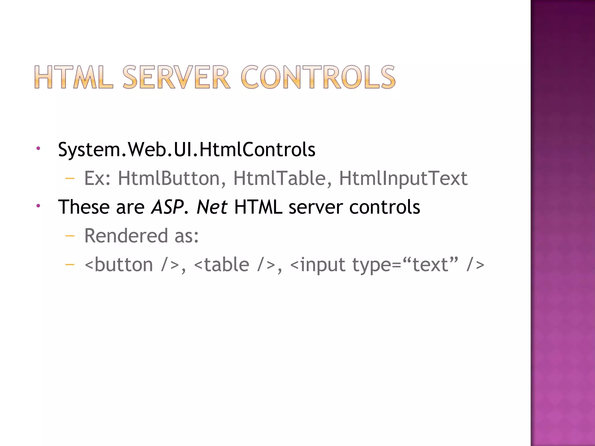 Session iii(server controls) | PPT