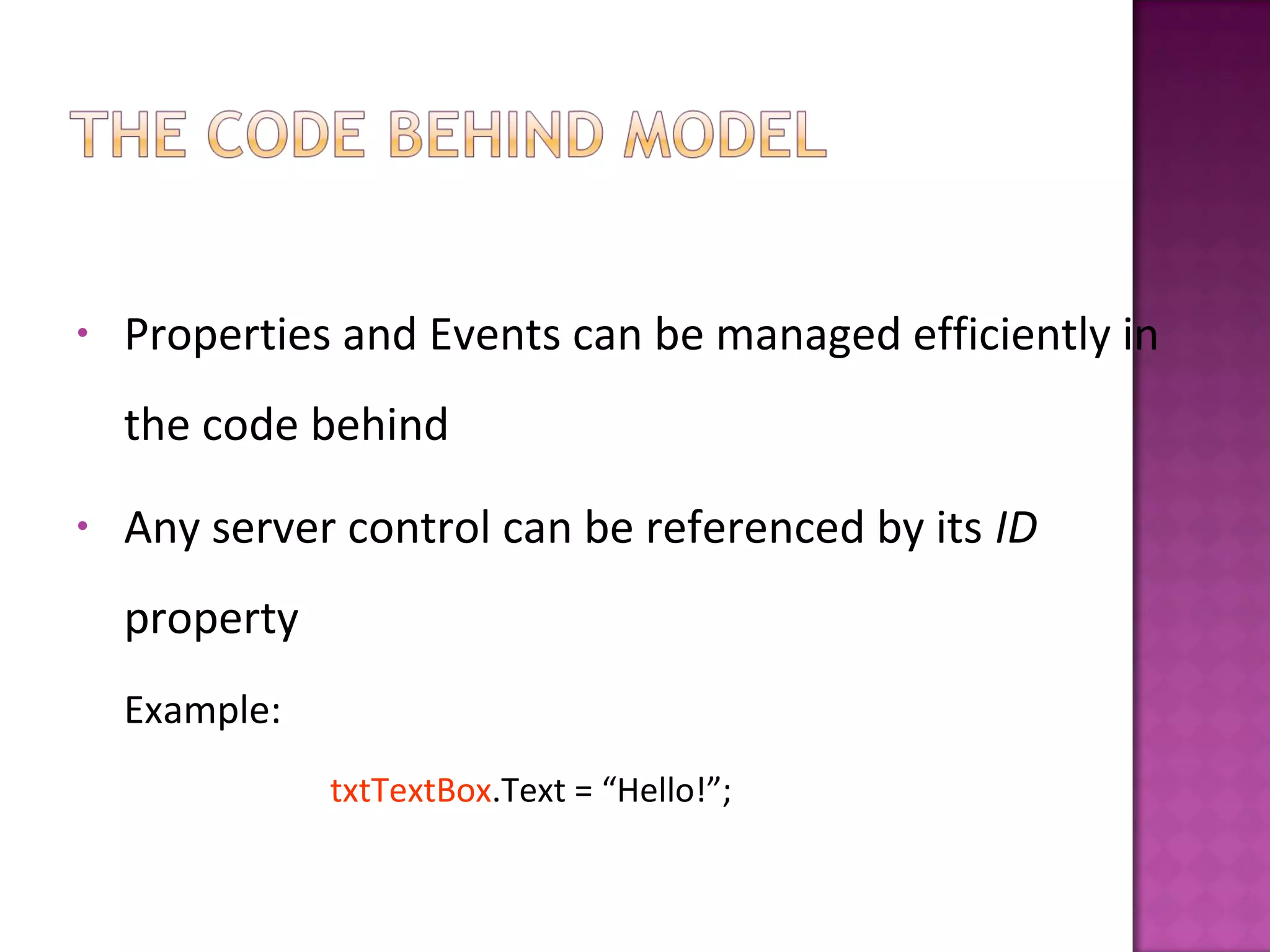 Session iii(server controls) | PPT