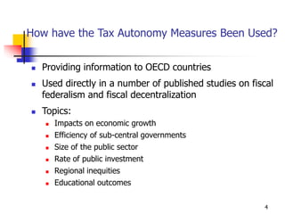 Session Seven: Twenty Years Of Tax Autonomy Across Levels Of Government ...