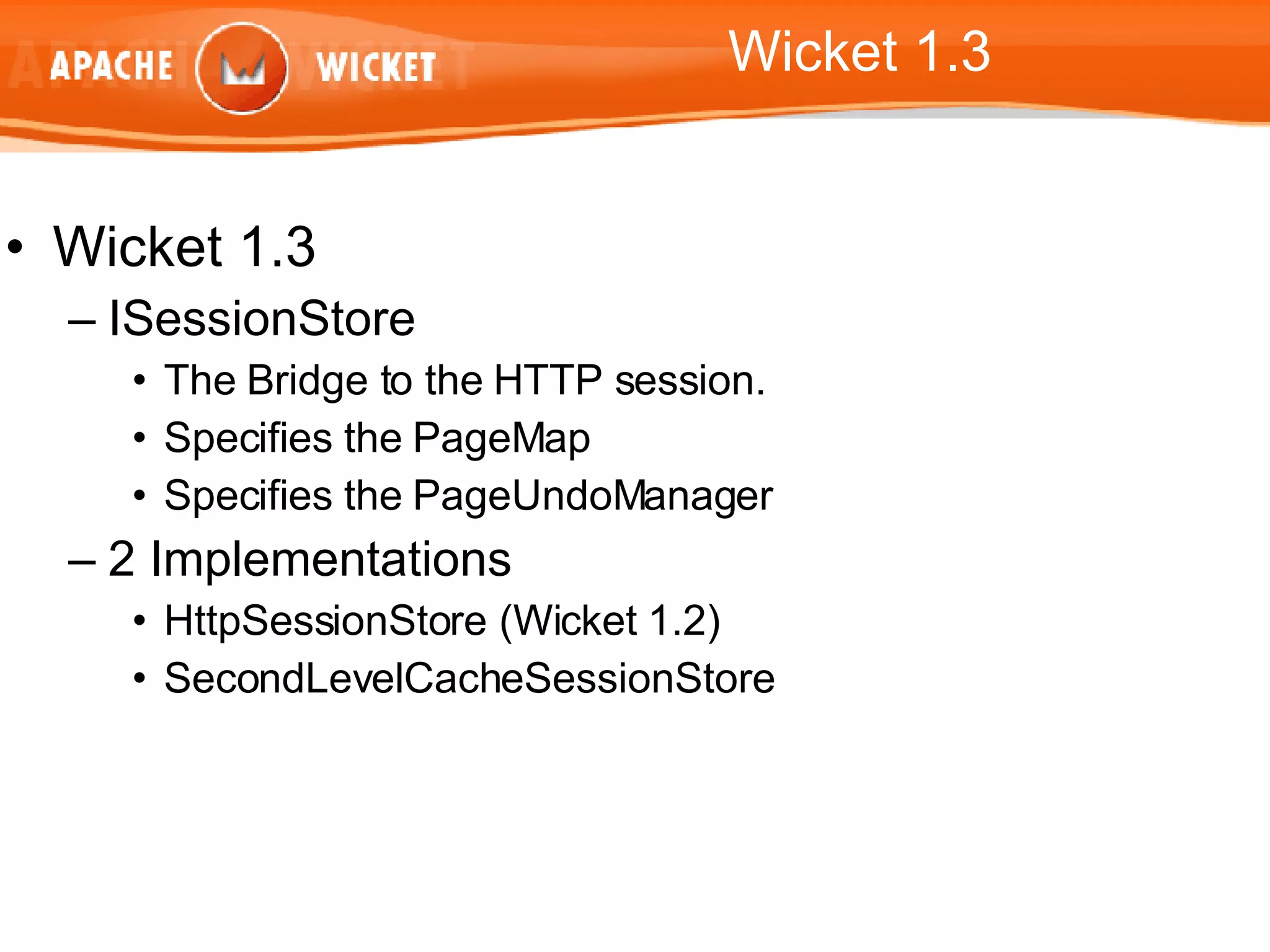 Session Stores, Page Maps And Pages | ODP