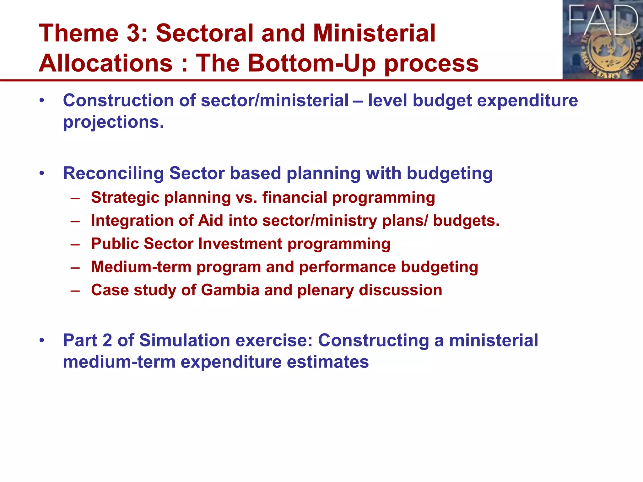 Medim Term Budget Framework Seminar: background and objectives | PPT