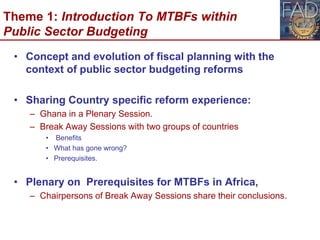 Medim Term Budget Framework Seminar: background and objectives | PPTX