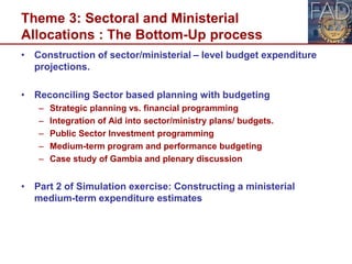 Medim Term Budget Framework Seminar: background and objectives | PPTX
