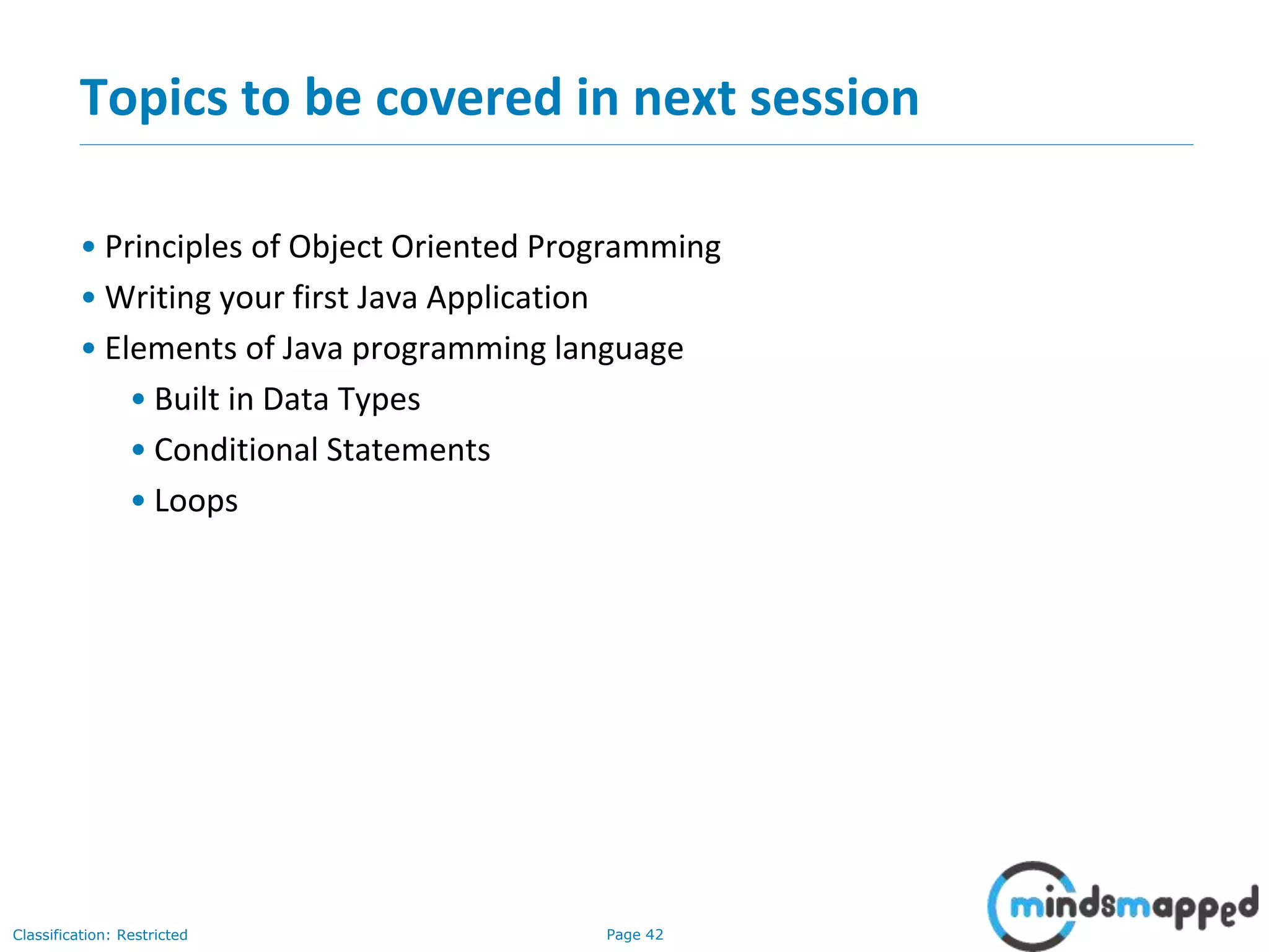 Session 01 - Introduction to Java | PPTX