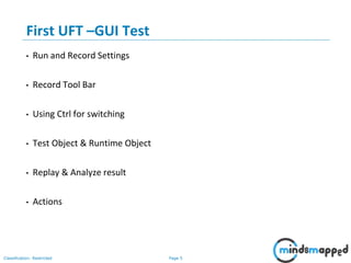 Session 01 - Introduction to UFT and Features | PPSX | Operating Systems | Computer Software and ...