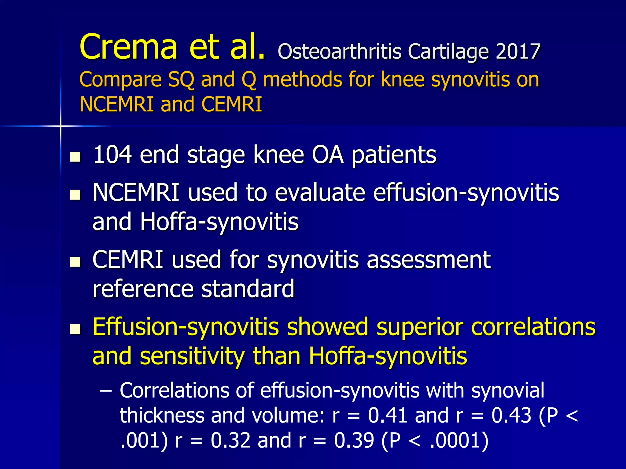 Imaging of Synovitis in OA | PPTX