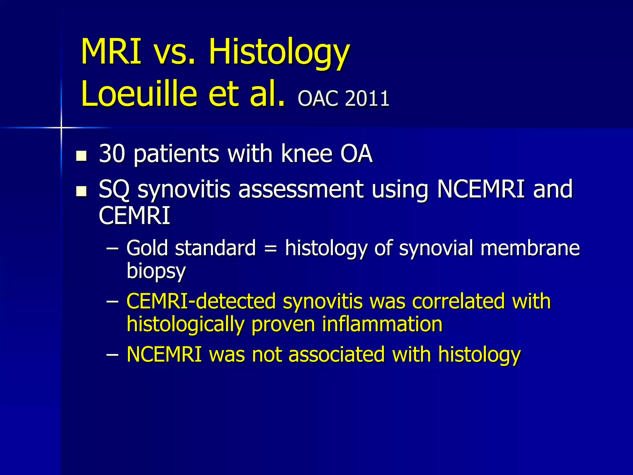 Imaging of Synovitis in OA | PPTX