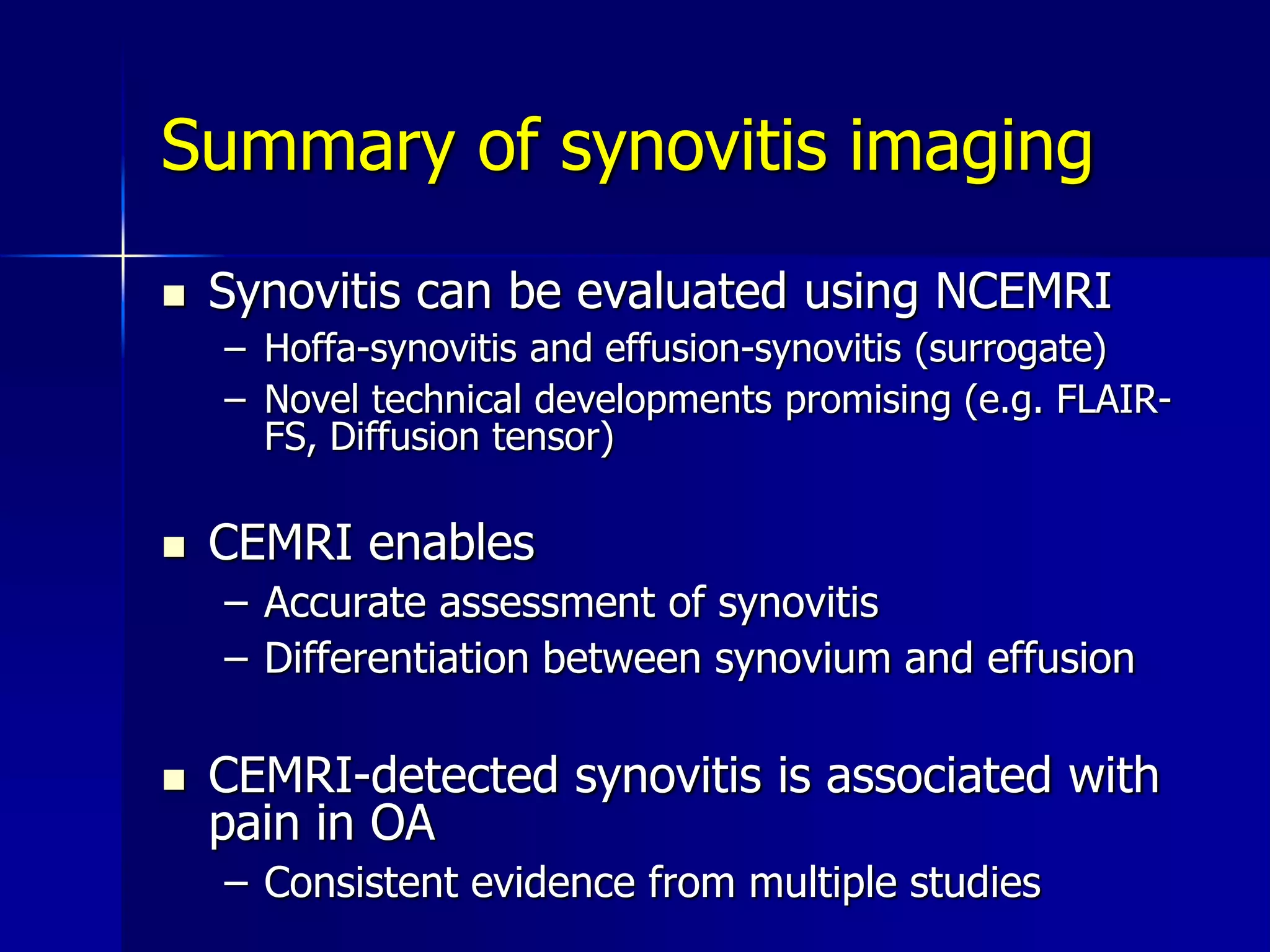 Imaging of Synovitis in OA | PPTX