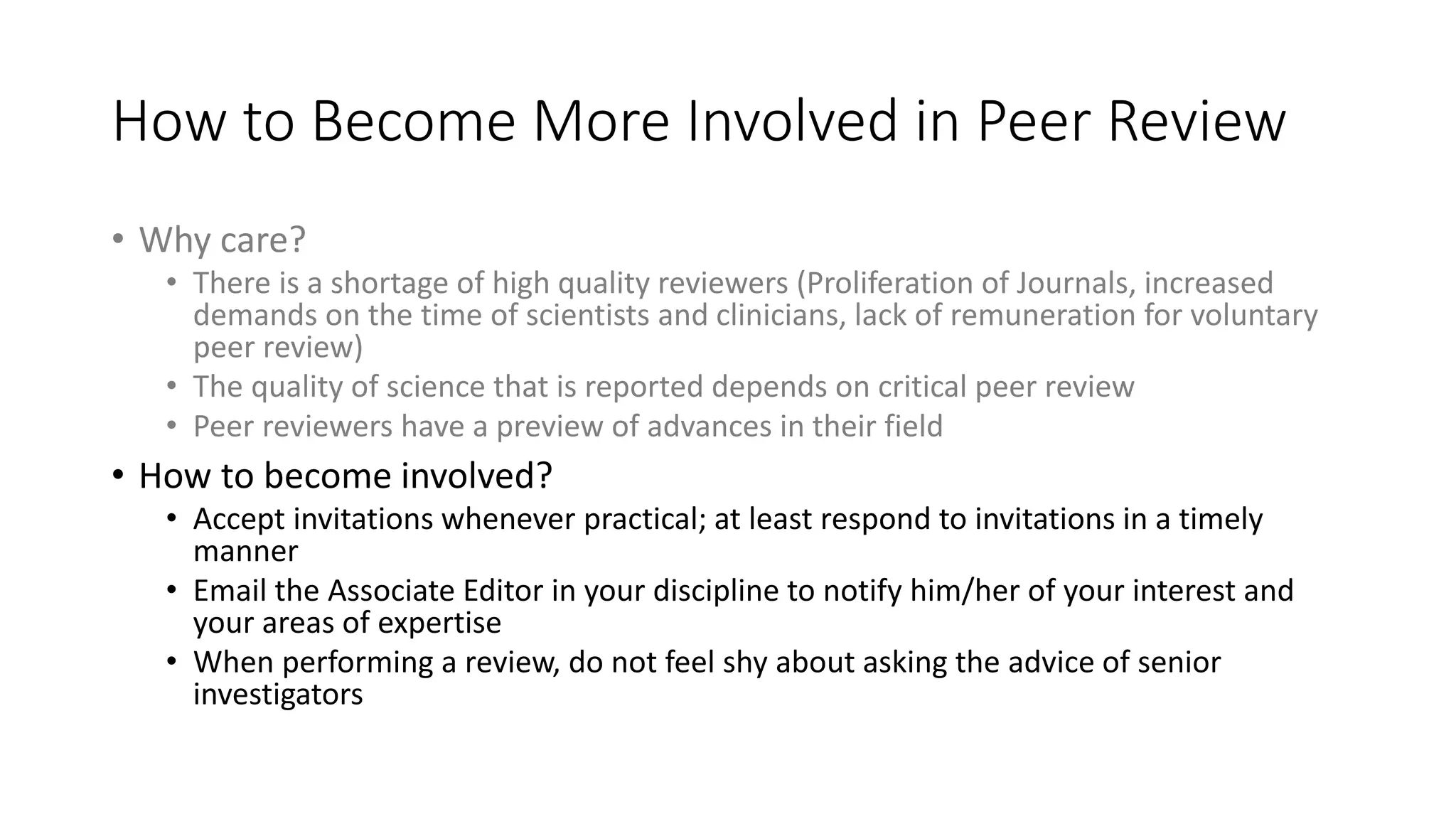How to Become More Involved in Peer Review | PPT