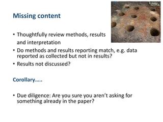 Real-life examples of manuscript reviews Comparison and contrast of ...
