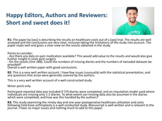 Real-life examples of manuscript reviews Comparison and contrast of ...