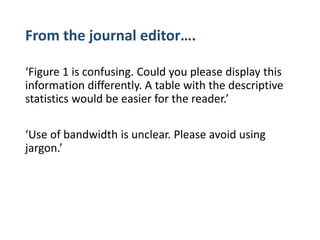 Real-life examples of manuscript reviews Comparison and contrast of ...