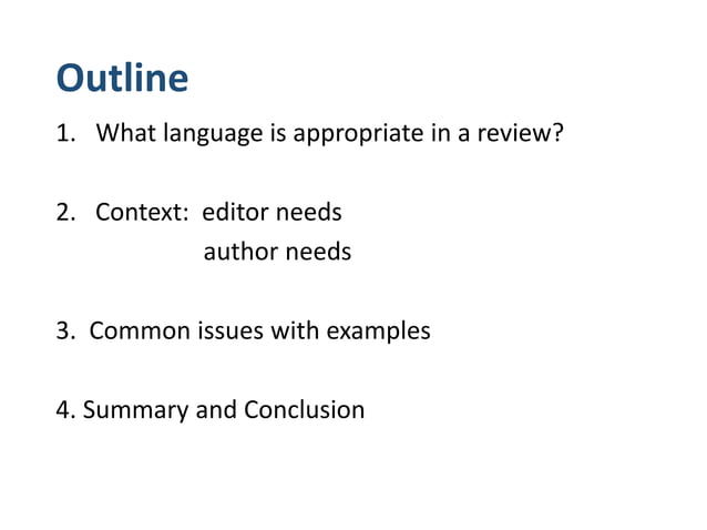 Real-life examples of manuscript reviews Comparison and contrast of ...