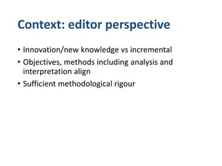 Real-life examples of manuscript reviews Comparison and contrast of ...