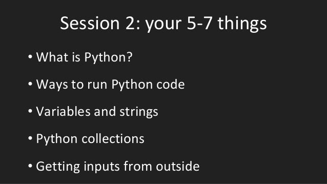 Session 02 python basics